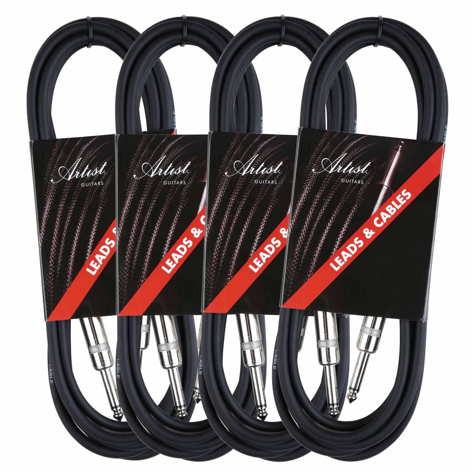 Artist GS10 10ft (3m) Guitar Cable/Lead - 4 PackGS10-4PK